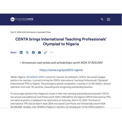 CENTA brings International TPO to Nigeria