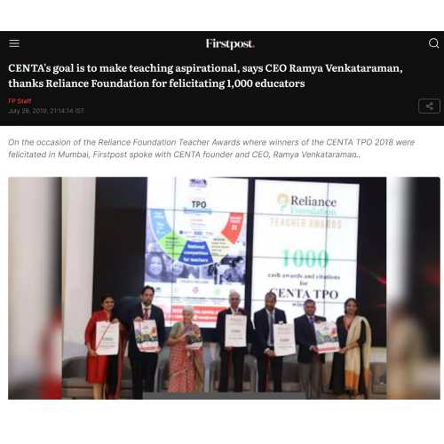 CENTA's goal is to make teaching aspirational